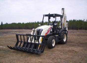 Industrial tractor backhoe stacking root rake land clearing heavy duty rake