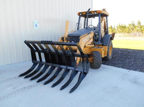 Industrial tractor backhoe stacking root rake land clearing heavy duty rake