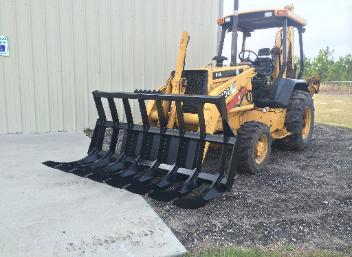 Industrial tractor backhoe stacking root rake land clearing heavy duty rake
