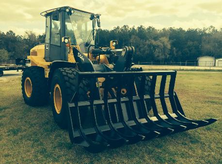 Industrial tractor backhoe stacking root rake land clearing heavy duty rake