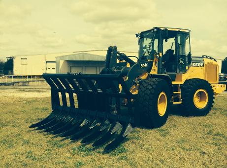 Industrial tractor backhoe stacking root rake land clearing heavy duty rake